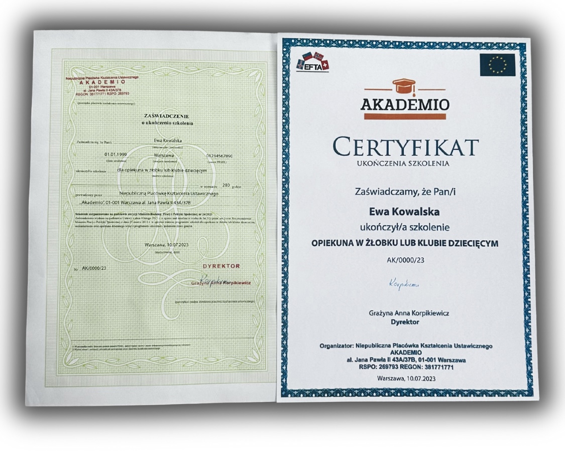 Kurs opiekuna w żłobku lub klubie dziecięcym - Akademio.online
